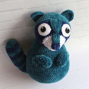 Reggie the Rhyming Raccoon Crocheted Plush From Drawing - Etsy