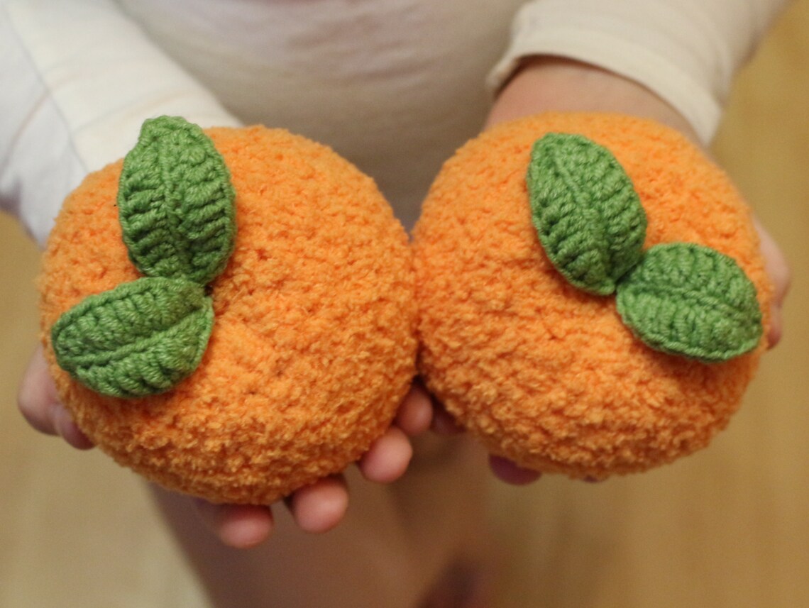 Softy Mandarin 1 Pcs Crochet Tropical Fruit Fake Food for | Etsy