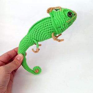 Custom Plush Chameleon Stuffed Animal, Crochet Small Lizard Plush, Mini ...
