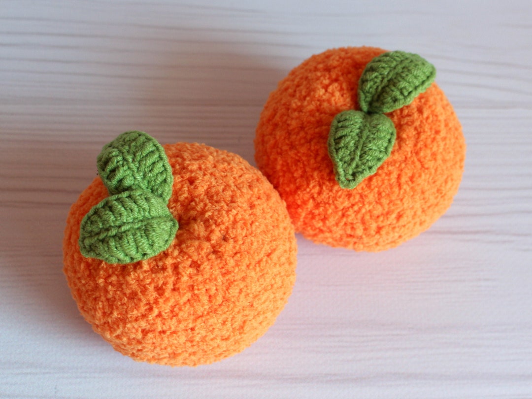 Softy Mandarin 1 Pcs, Crochet Tropical Fruit Fake Food for Pretend Play ...