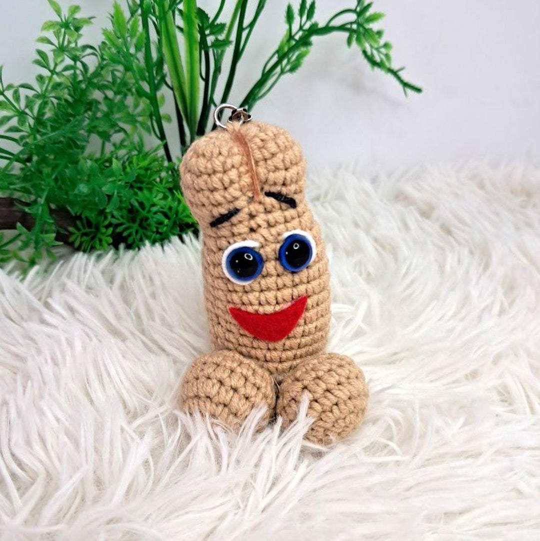 Penis Keychain Soft Crochet Toys Amigurumi Cute Miniature Penis