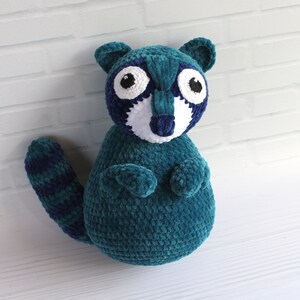 Reggie the Rhyming Raccoon Crocheted Plush From Drawing - Etsy