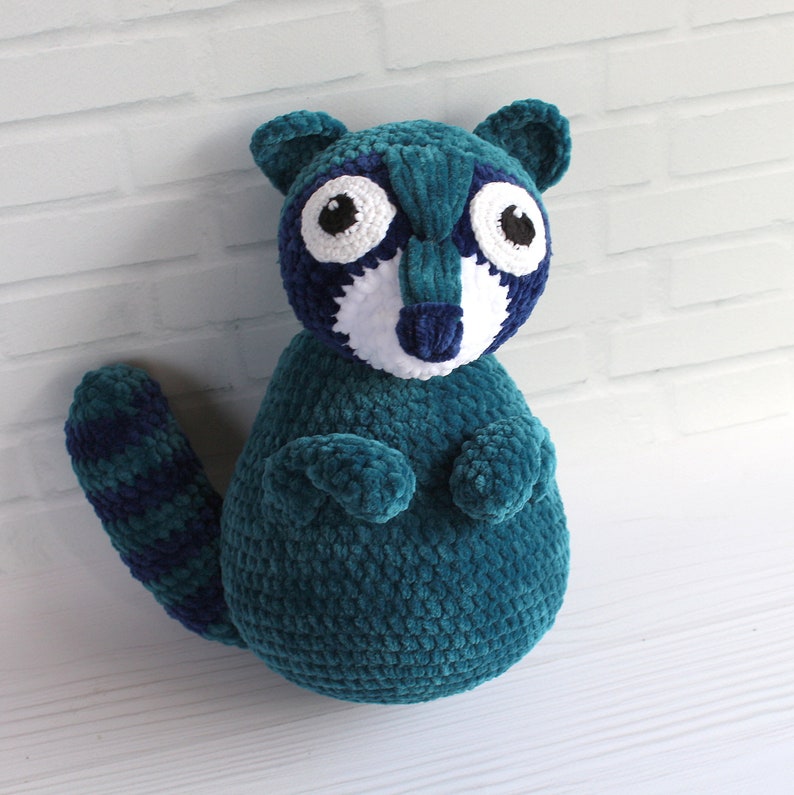 Reggie the Rhyming Raccoon Crocheted Plush From Drawing | Etsy
