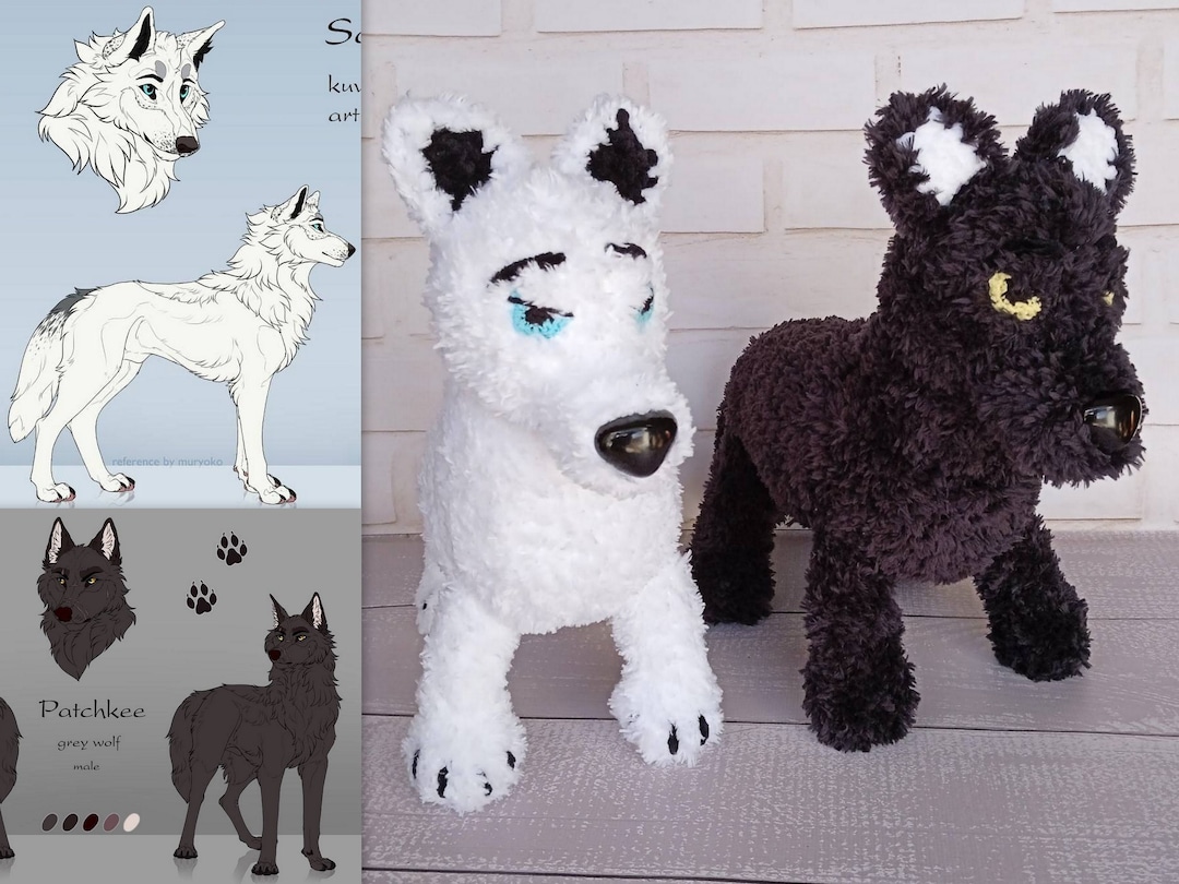 Custom Wolf Plush, Crochet Plush Toy From Photo 10, Realistic Yarn ...