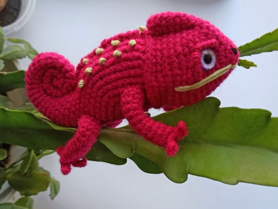 Custom Plush Chameleon Stuffed Animal Crochet Small Lizard - Etsy
