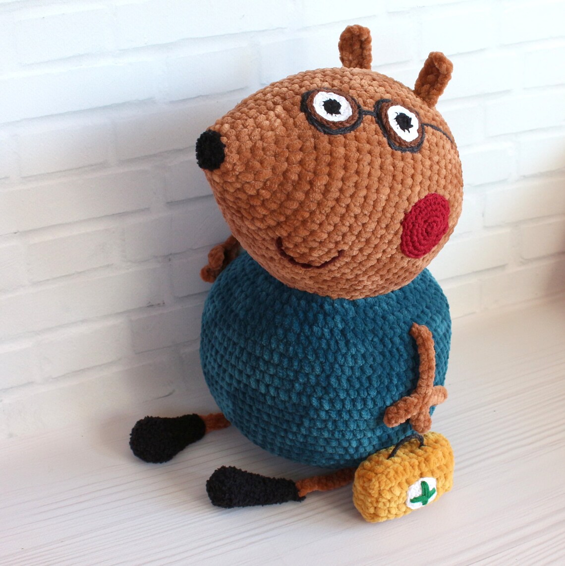 Doctor Brown Bear plush Сrochet toy from picture Character | Etsy
