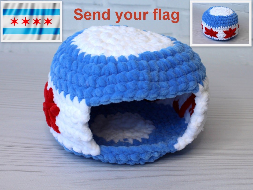 Leopard Gecko House, Flag Crochet Pet Cave, Extra Soft Plush Pets Home ...