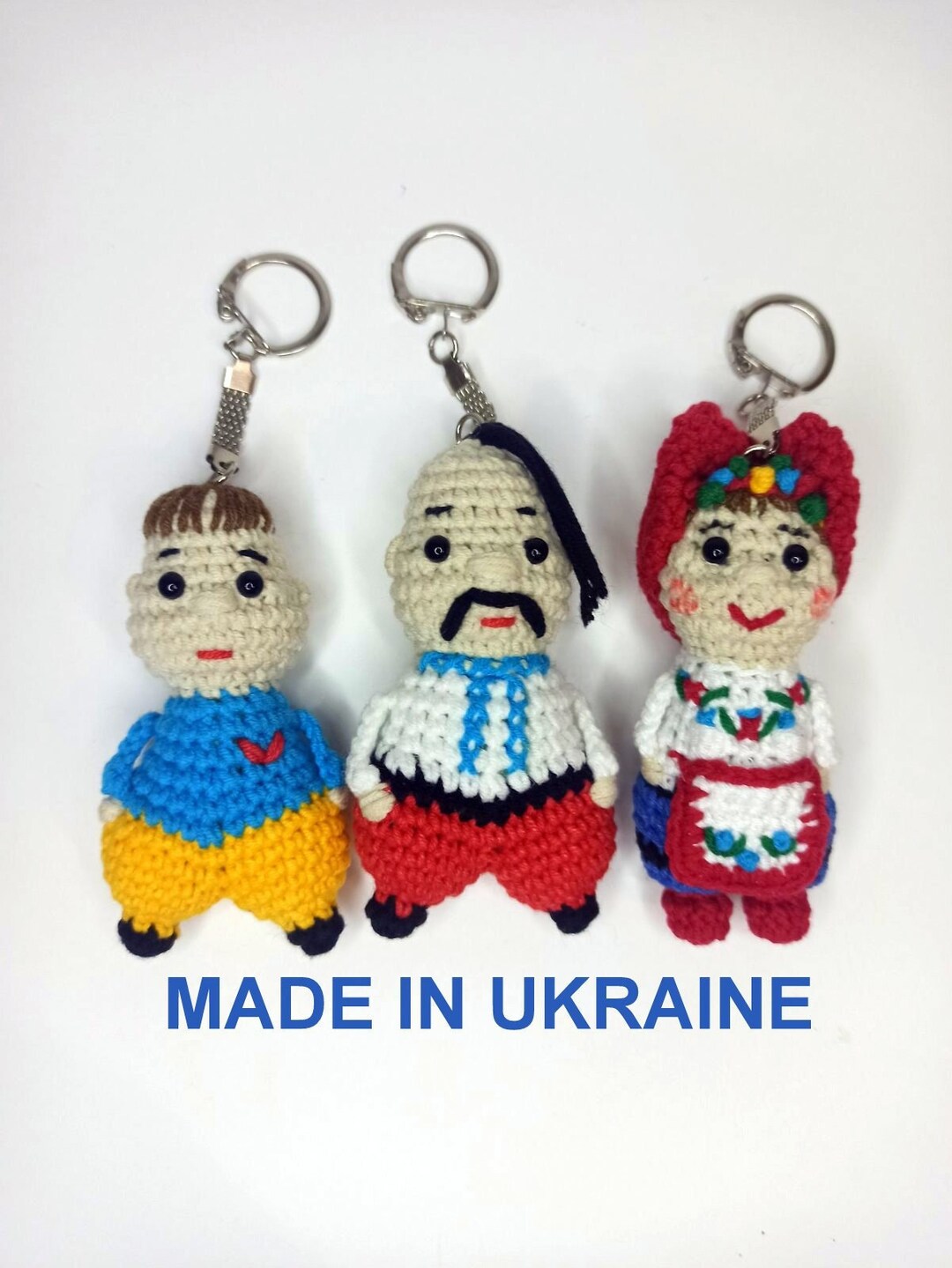 Ukraine Family Keychain, Handmade Plush Stuffed Doll, Flag Blue Yellow ...