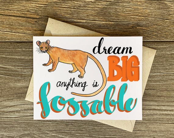 Anything is Fossable... Fossa Card | Etsy