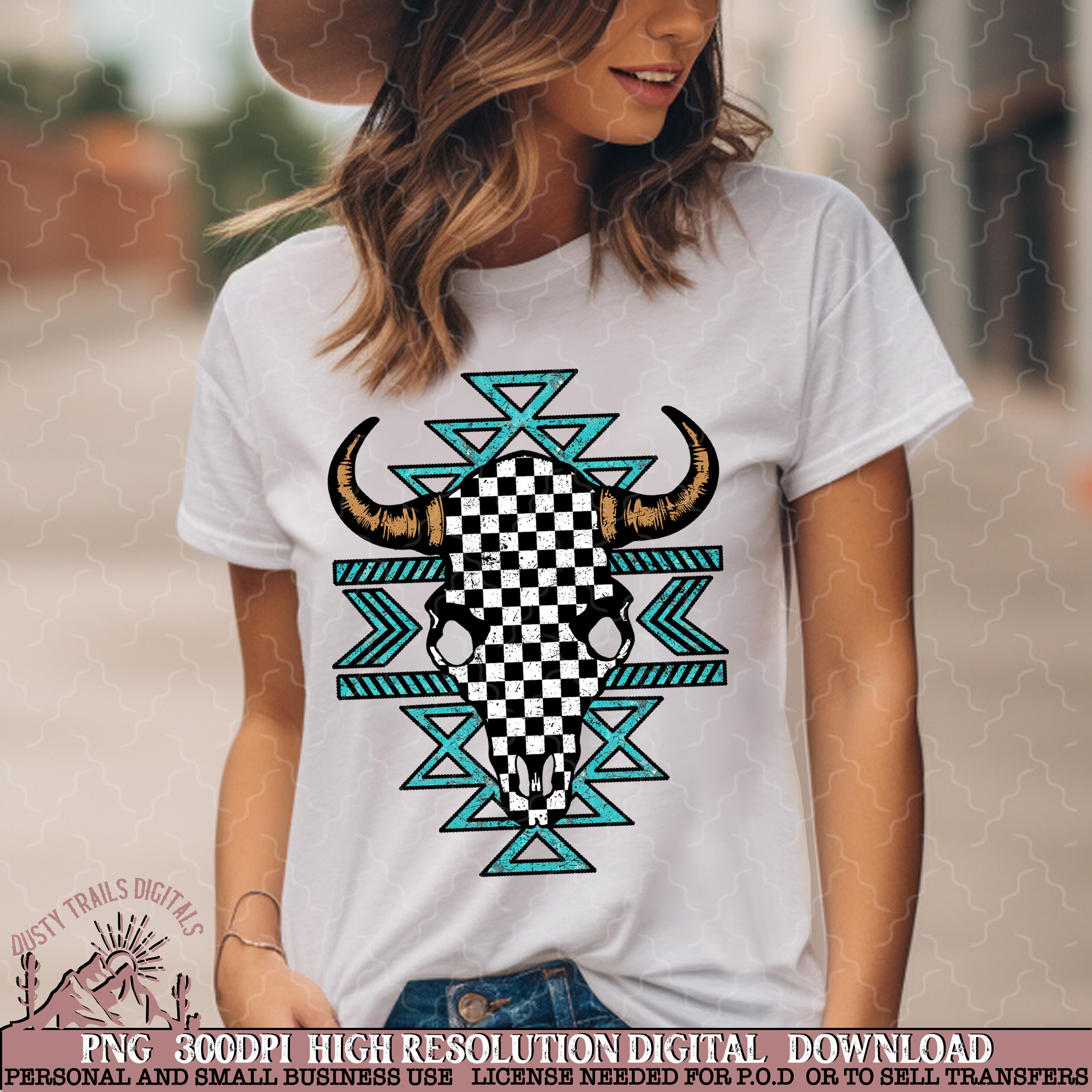 Checkered Bull Skull, Cow Pattern, Aztec, Digital Download, Country Png ...