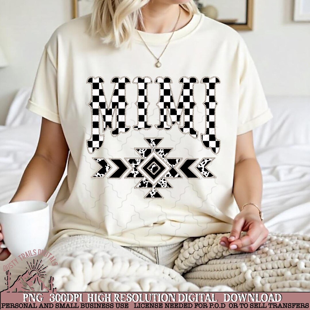 Aztec Mini Cow Print Checkered , Digital Download, Retro, Western ...