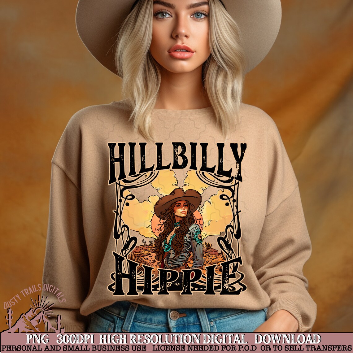 Hillbilly Hippie, Digital Download, Country Png, Desert Png, Western Designs Png. - Etsy
