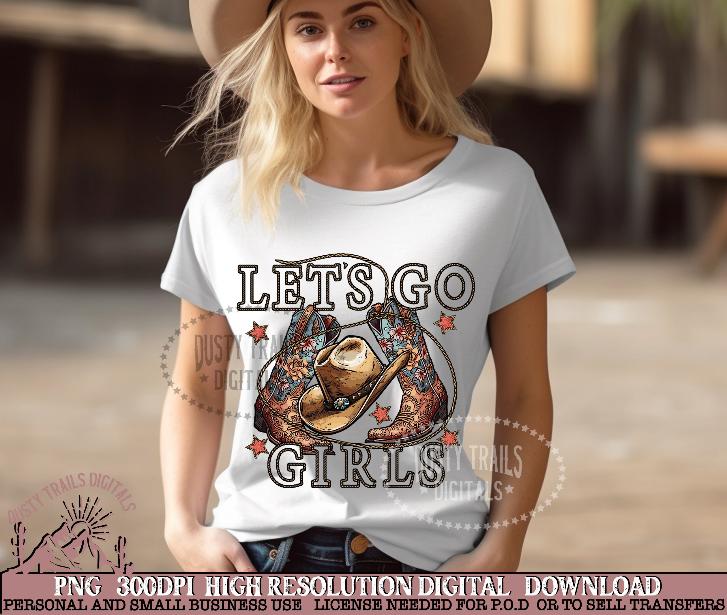 Western, Let's Go Girls, Digital Download, Retro, Sublimations, Designs ...