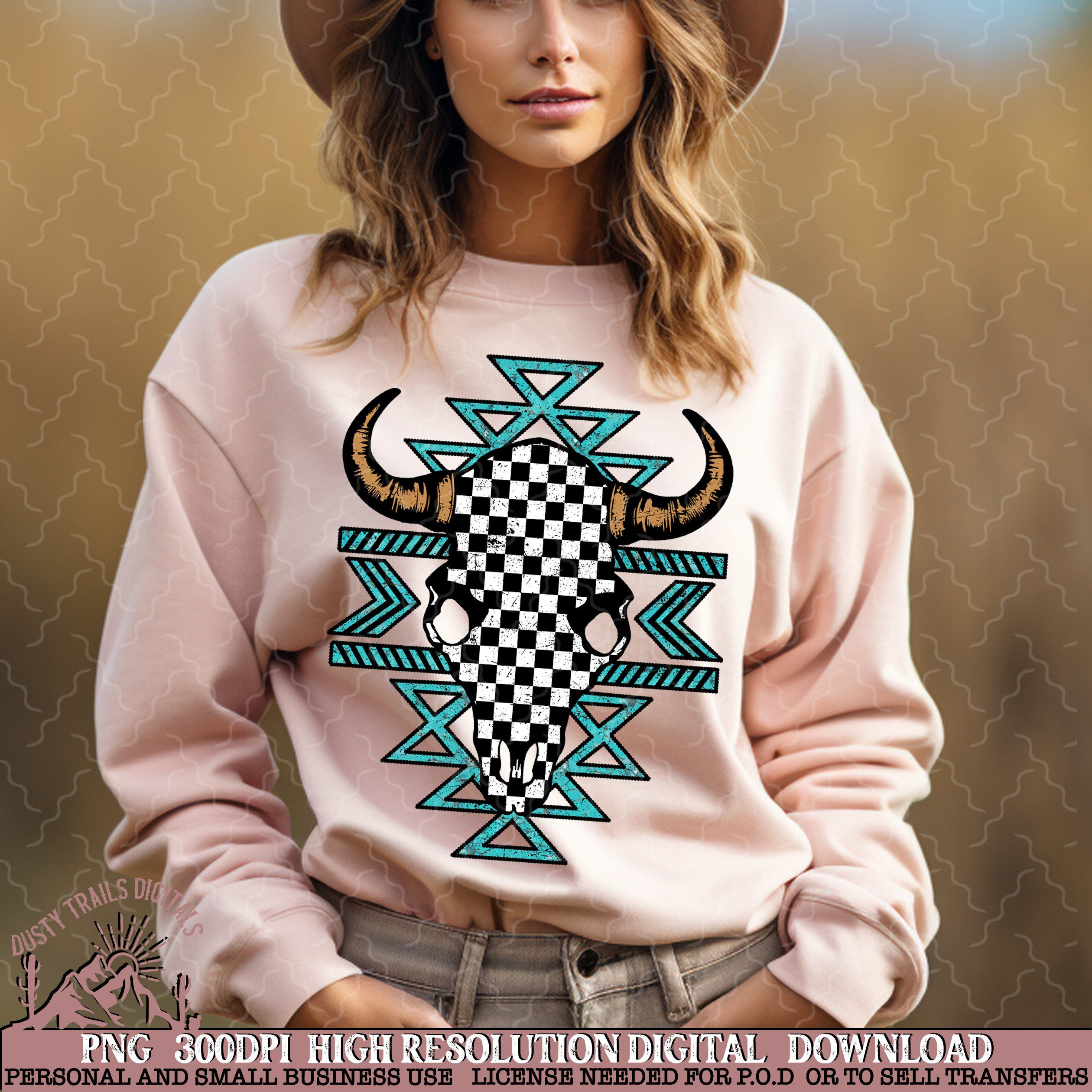 Checkered Bull Skull, Cow Pattern, Aztec, Digital Download, Country Png ...