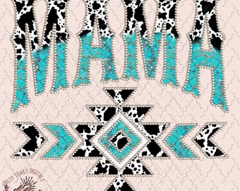 Aztec Gigi Cow Print, Digital Download, Retro, Western Sublimations ...