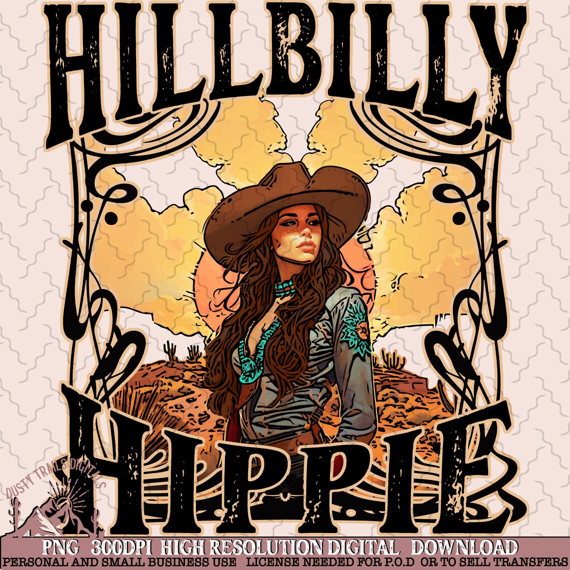 Hillbilly Hippie, Digital Download, Country Png, Desert Png, Western Designs Png. - Etsy