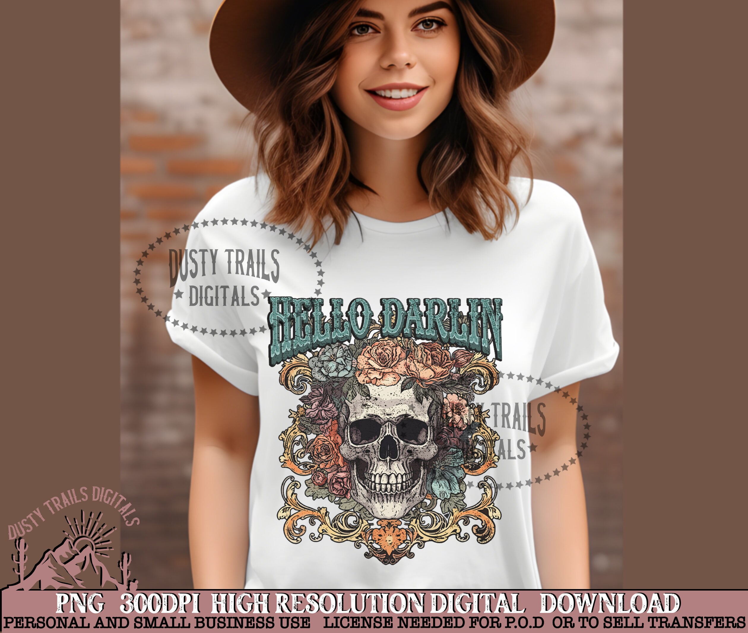 Hello Darling Png Skull Western Boho Png Boho Desert - Etsy