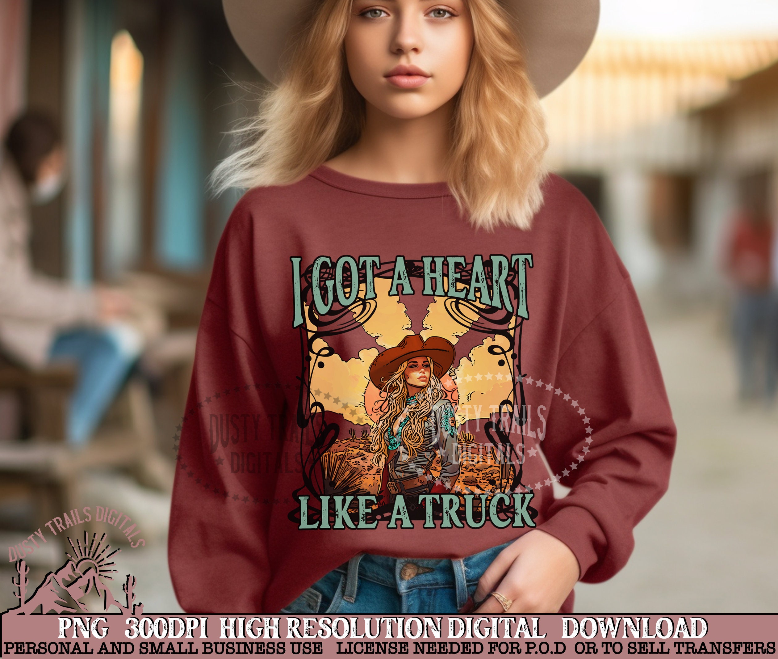 Western, Heart Like A Truck Png , Western Boho Png, Boho Desert Sunset ...