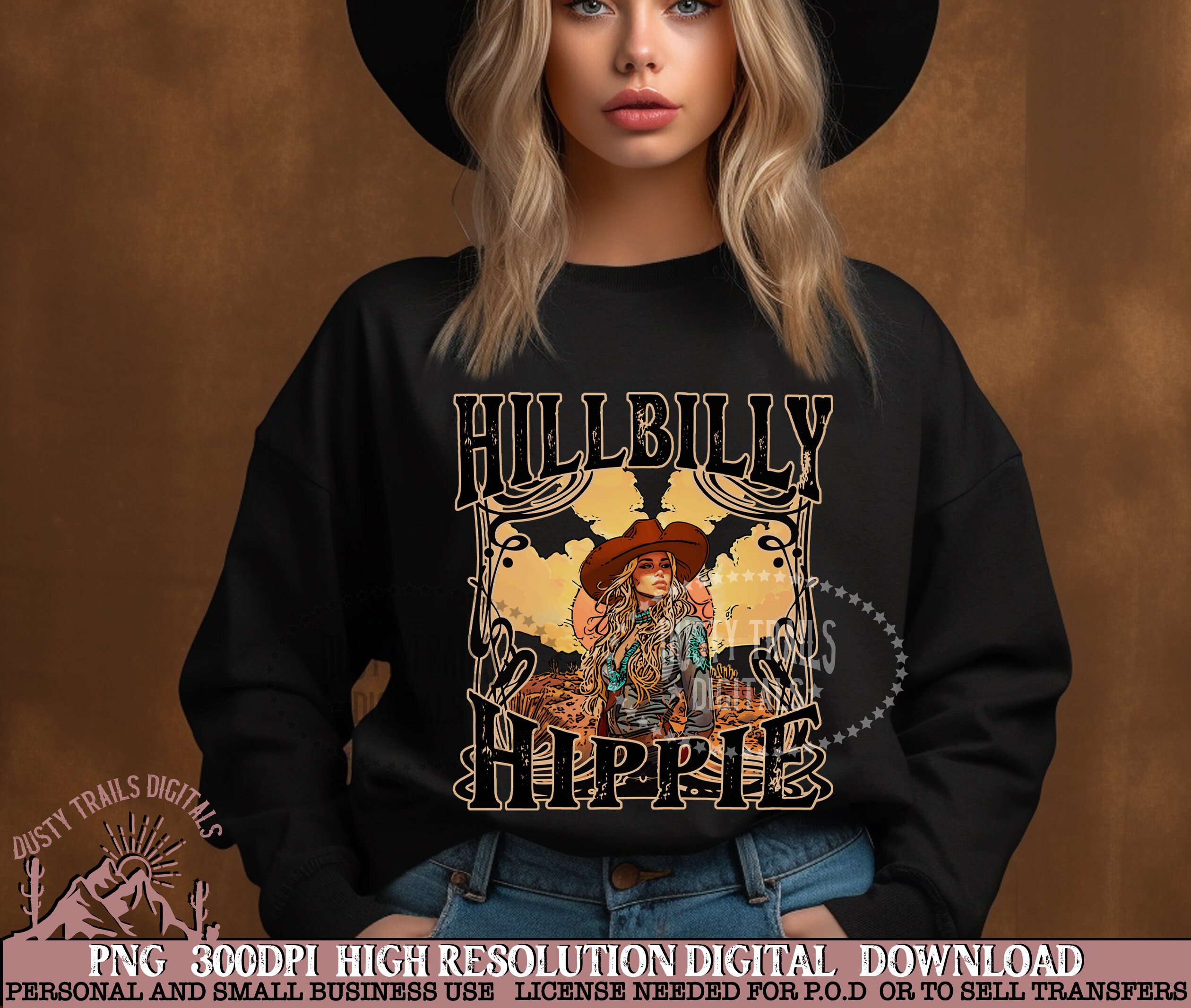 Hillbilly Hippie, Digital Download, Country Png, Desert Png, Western ...