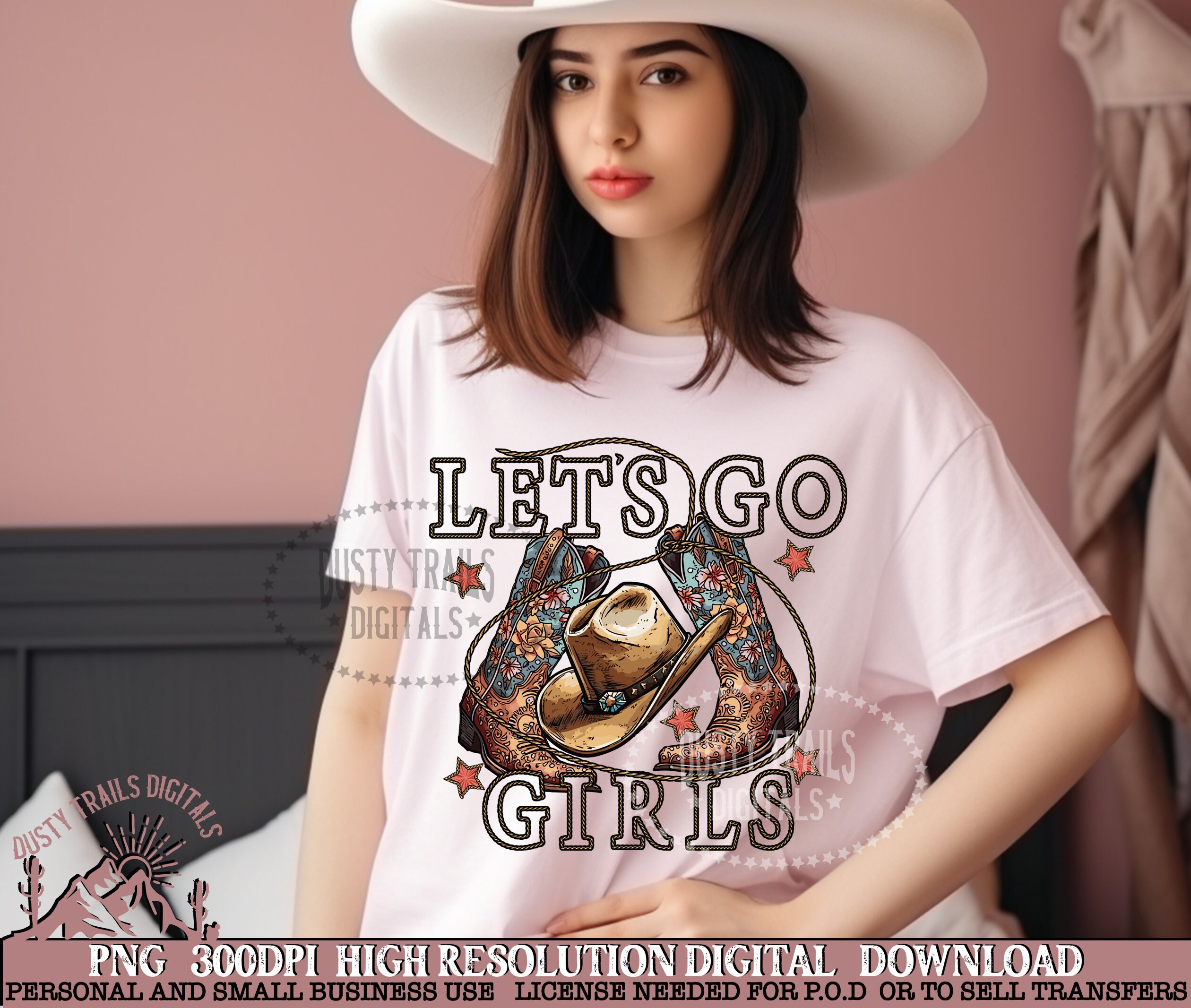 Western, Let's Go Girls, Digital Download, Retro, Sublimations, Designs ...