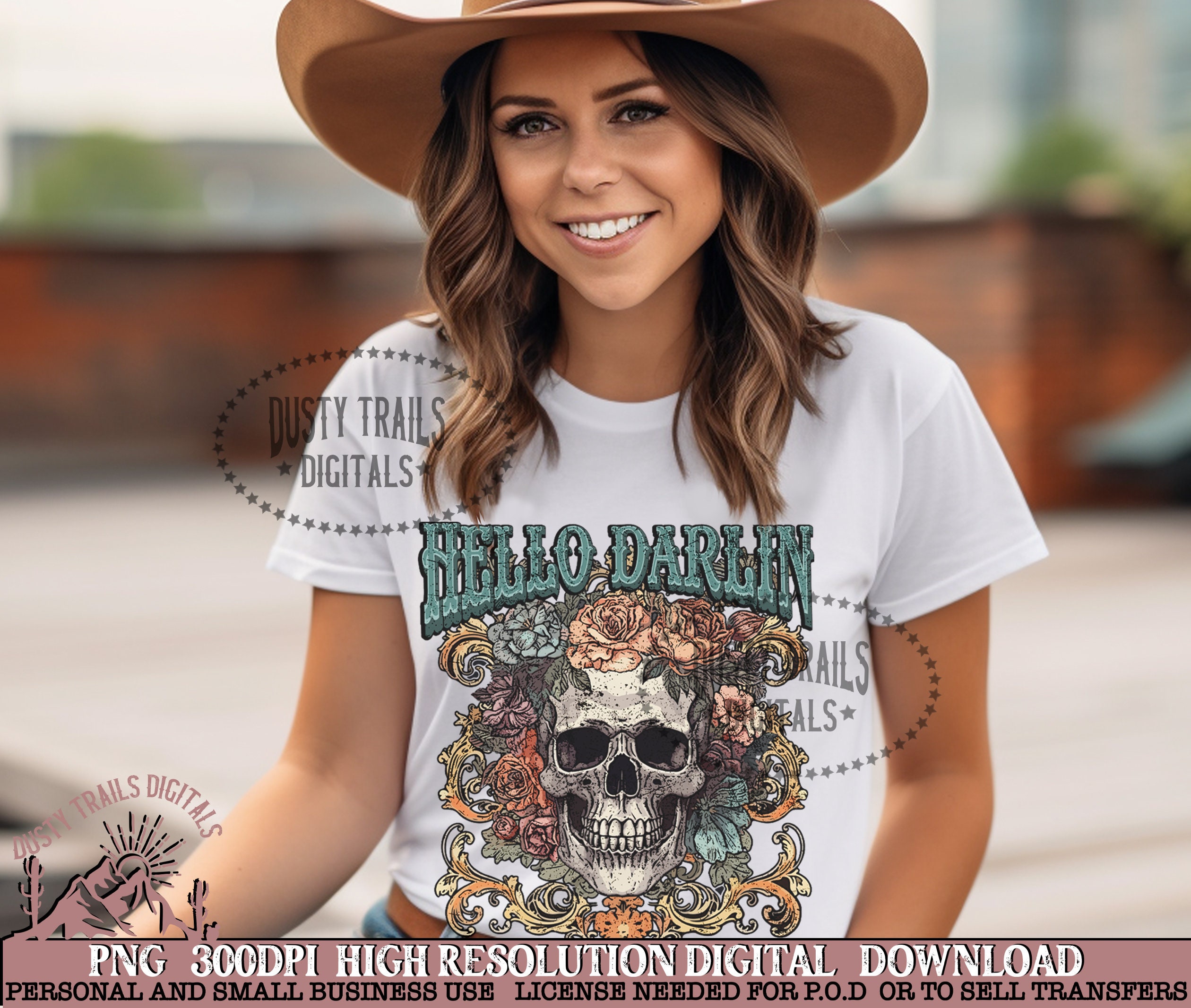 Hello Darling Png Skull Western Boho Png Boho Desert - Etsy