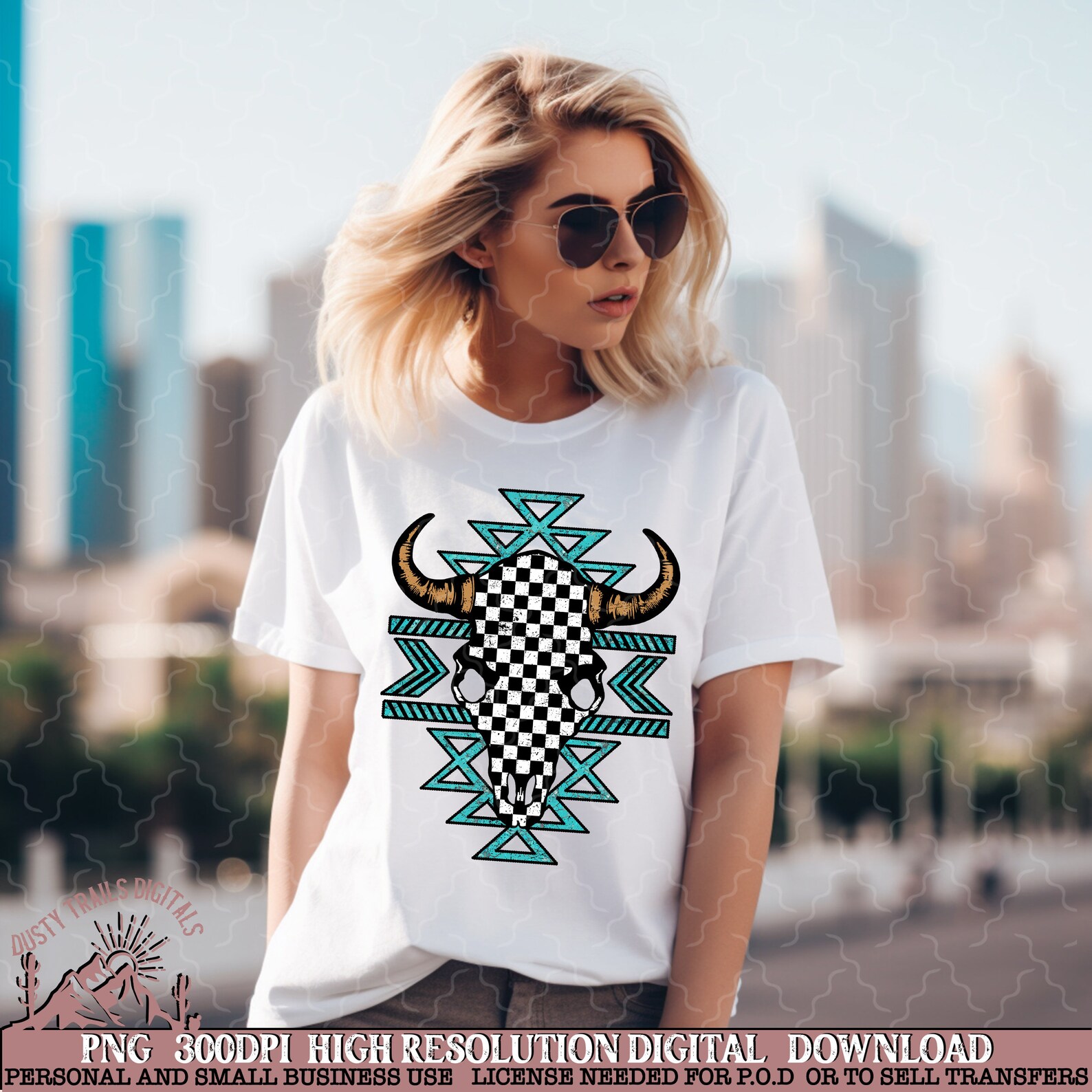 Checkered Bull Skull, Cow Pattern, Aztec, Digital Download, Country Png ...
