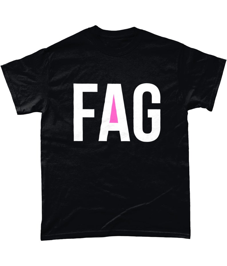 Gay Pride FAG T Shirt in Black, Pink Triangle Tee , Lgbt T Shirt, Gay ...