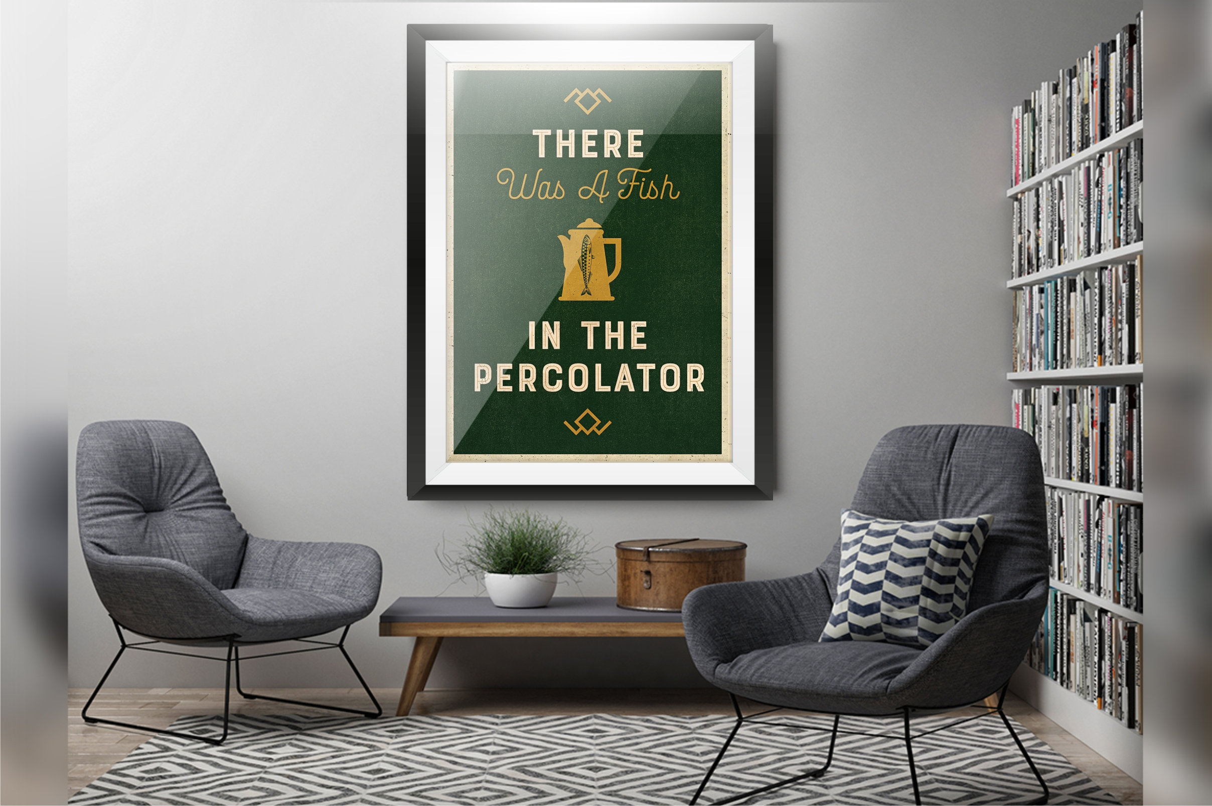 Fish in the Percolator Print – Retro Screen Print Style Poster – Cult ...