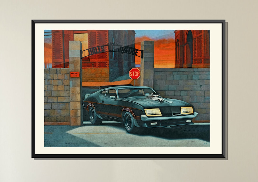 Max V8 Interceptor, Persuit Special, 80s Movie Print. Oil Painting ...