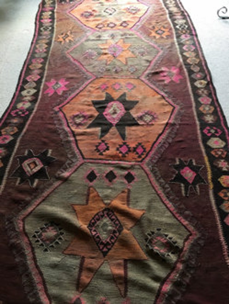 Vintage Turkish Kilim Area Rug - Etsy