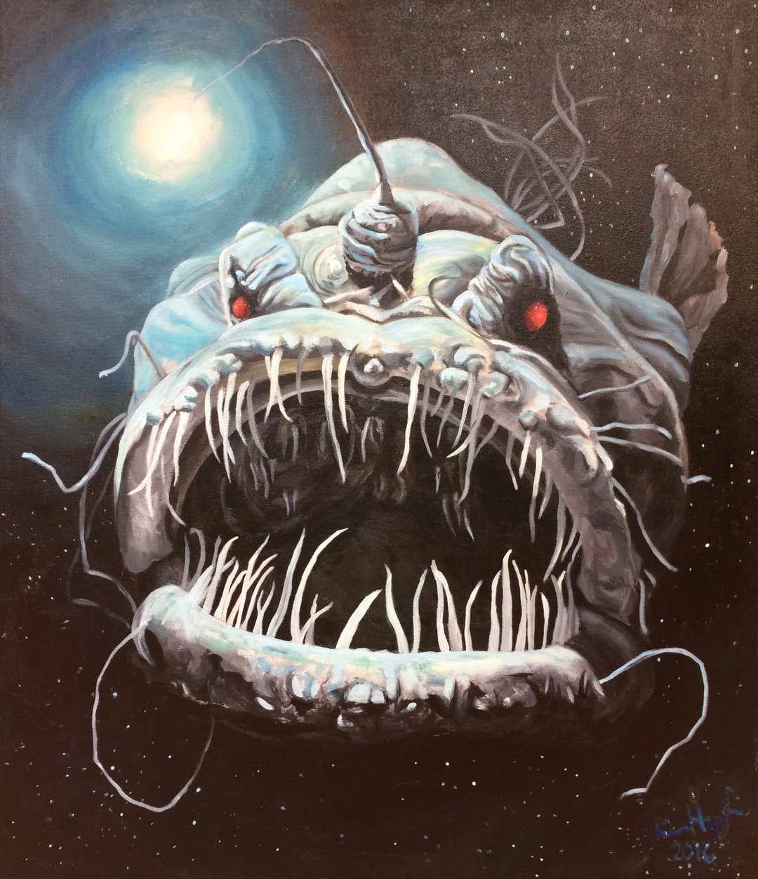 God's Eye. Angler Fish Deep Sea Creature Ocean Bioluminescent Animal ...