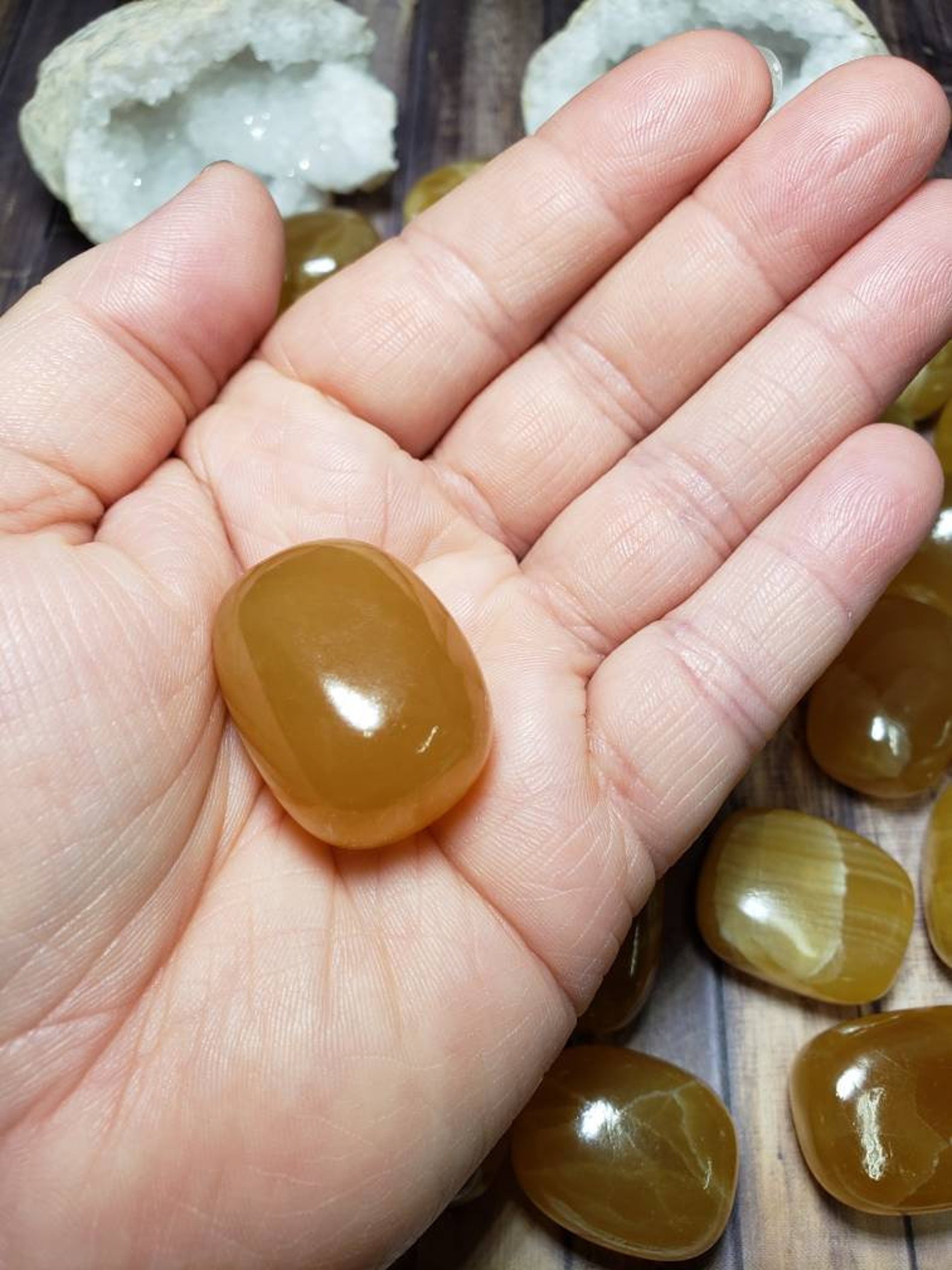 Caramel Calcite Tumbles-honey Calcite Polished Tumbles-calcite - Etsy