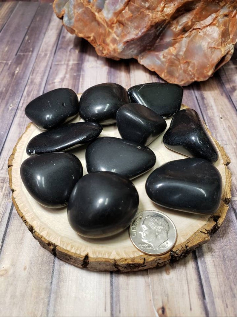 Black Obsidian Tumbles-obsidian Rock-volcanic Black - Etsy
