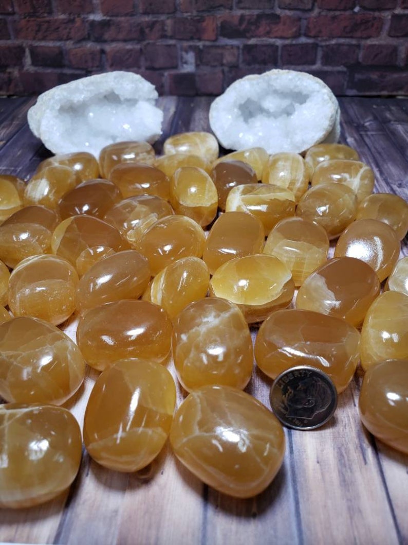 Caramel Calcite Tumbles-honey Calcite Polished Tumbles-calcite - Etsy