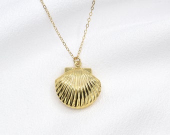 Gold Shell Locket | Etsy