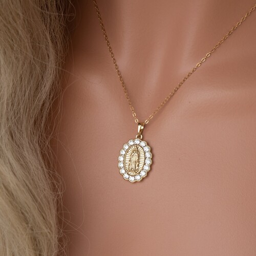 Virgin Mary Necklace Blessed Mother Necklace Miraculous - Etsy