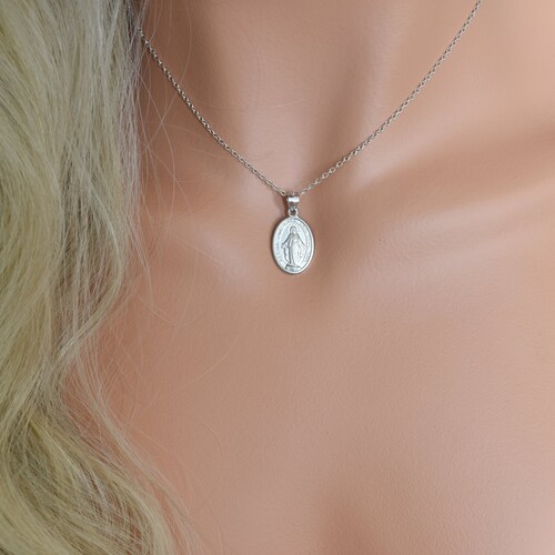 925 Sterling Silver Oxidzed Virgin Mary and Jesus Pendant - Etsy