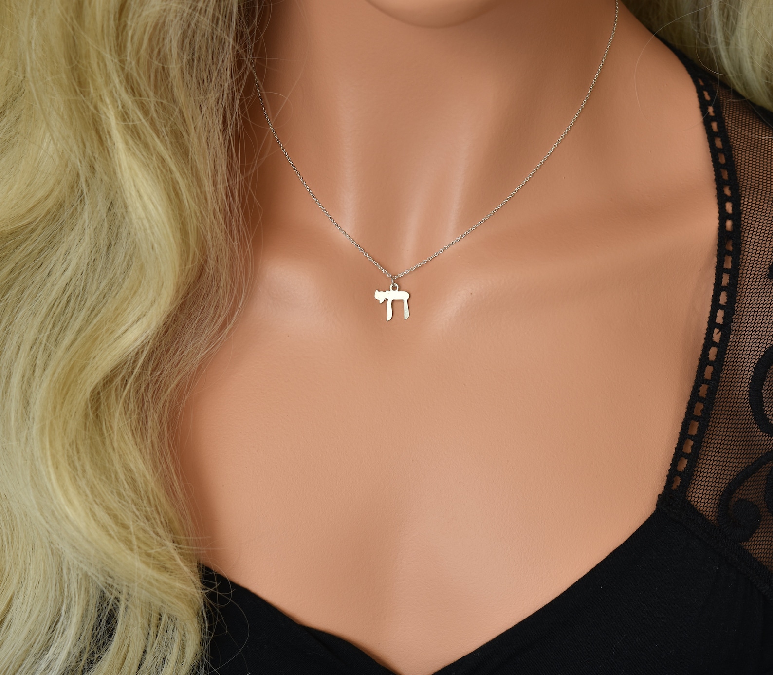 Sterling Silver Chai Necklace, Chai Medallion, Bat Mitzvah Hanukkah ...