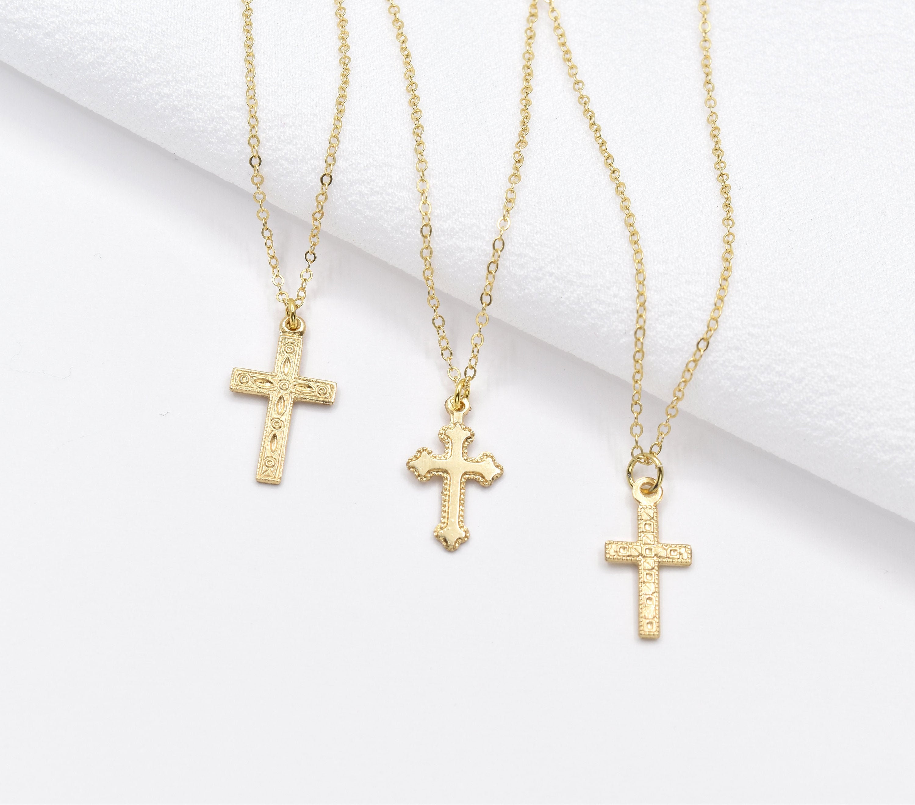 Tiny Gold Filled Cross Necklace, Gold Cross Religious Necklace ...