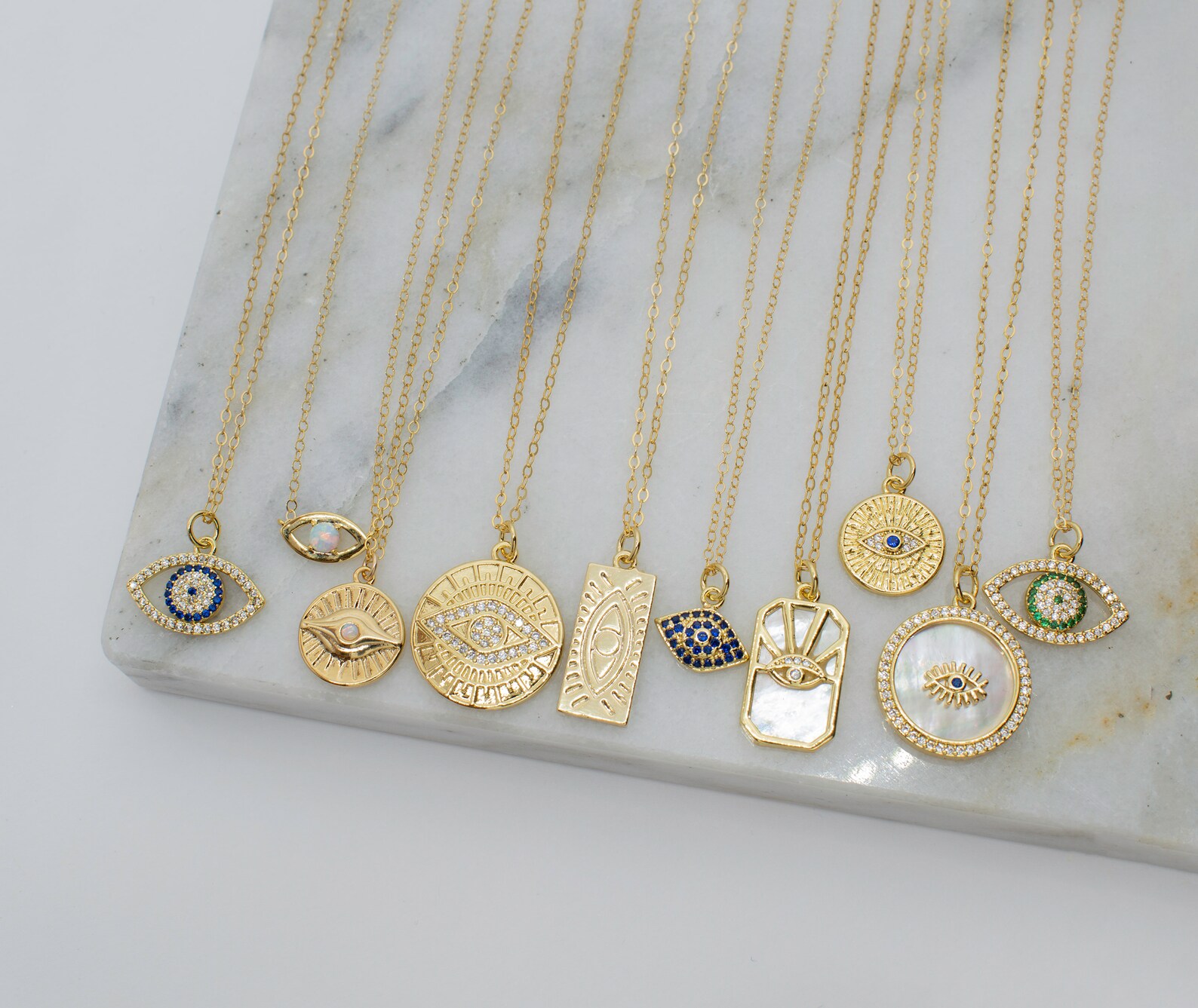 Evil Eye Necklace, Eye of Protection Coin Necklace - Etsy
