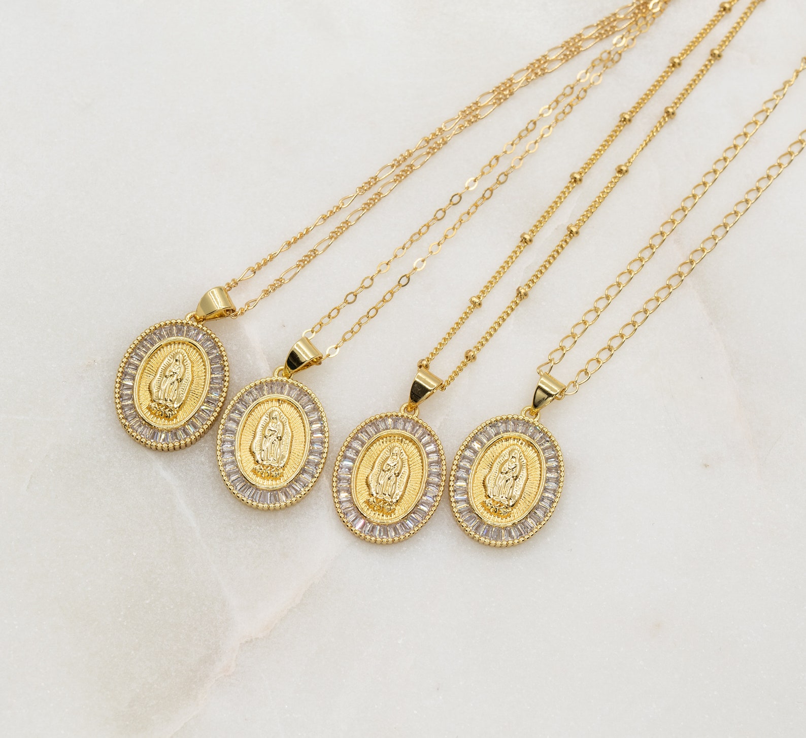 Virgin Mary Coin Necklace 14k Gold Filled Medallion Necklace - Etsy