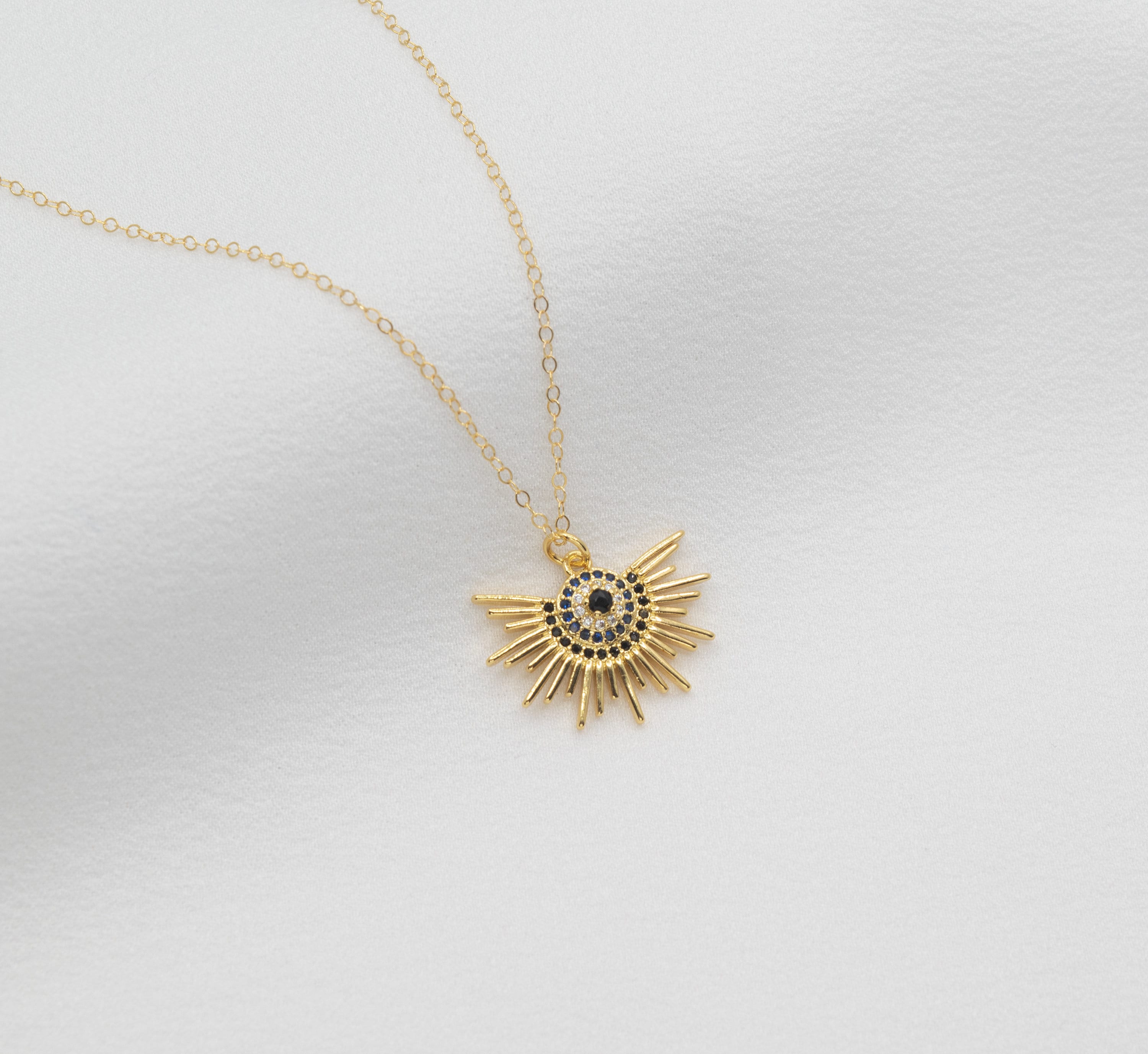 Gold Filled Sun Burst Necklace Celestial Sun Necklace - Etsy