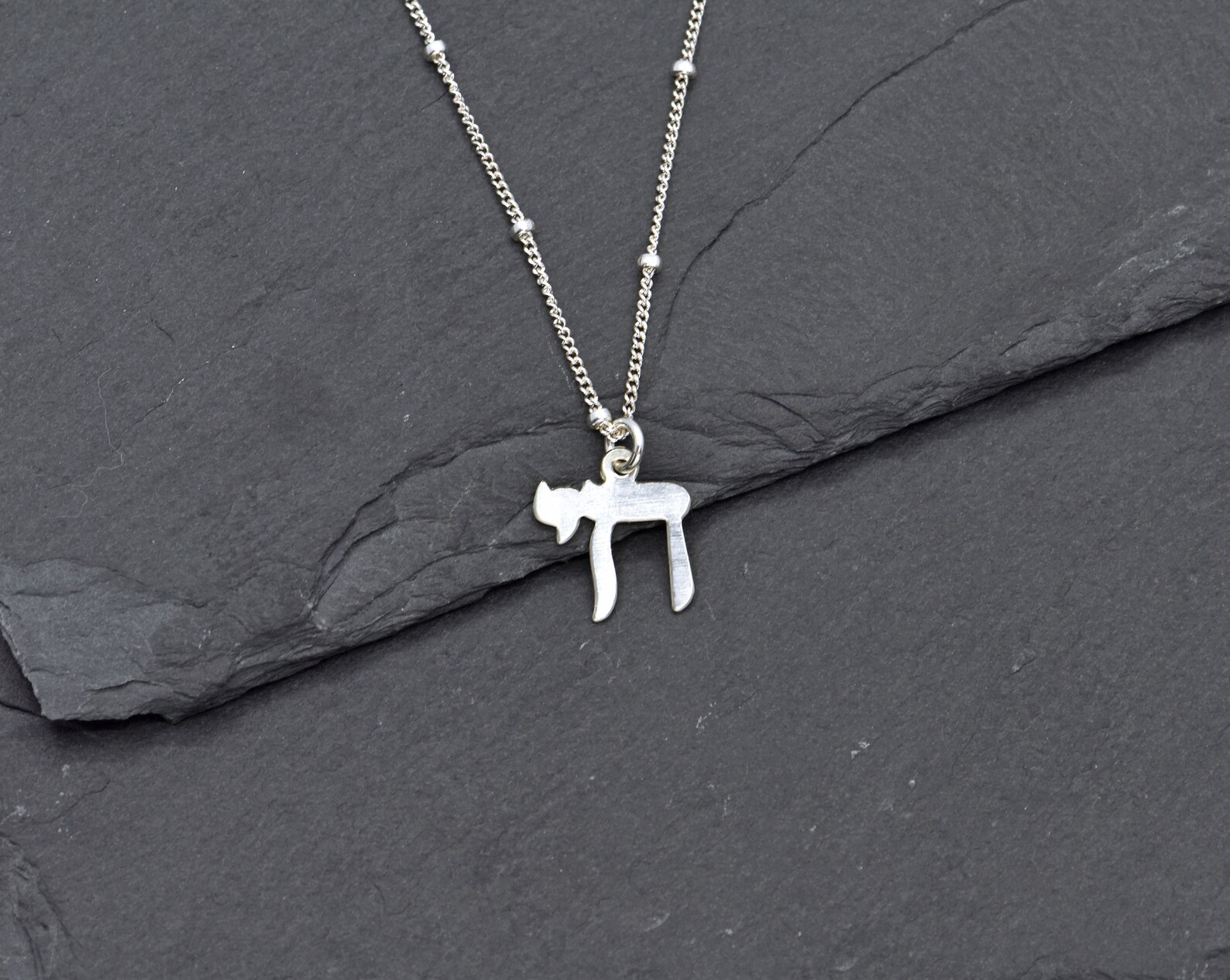 Sterling Silver Chai Necklace, Chai Medallion, Bat Mitzvah Hanukkah ...