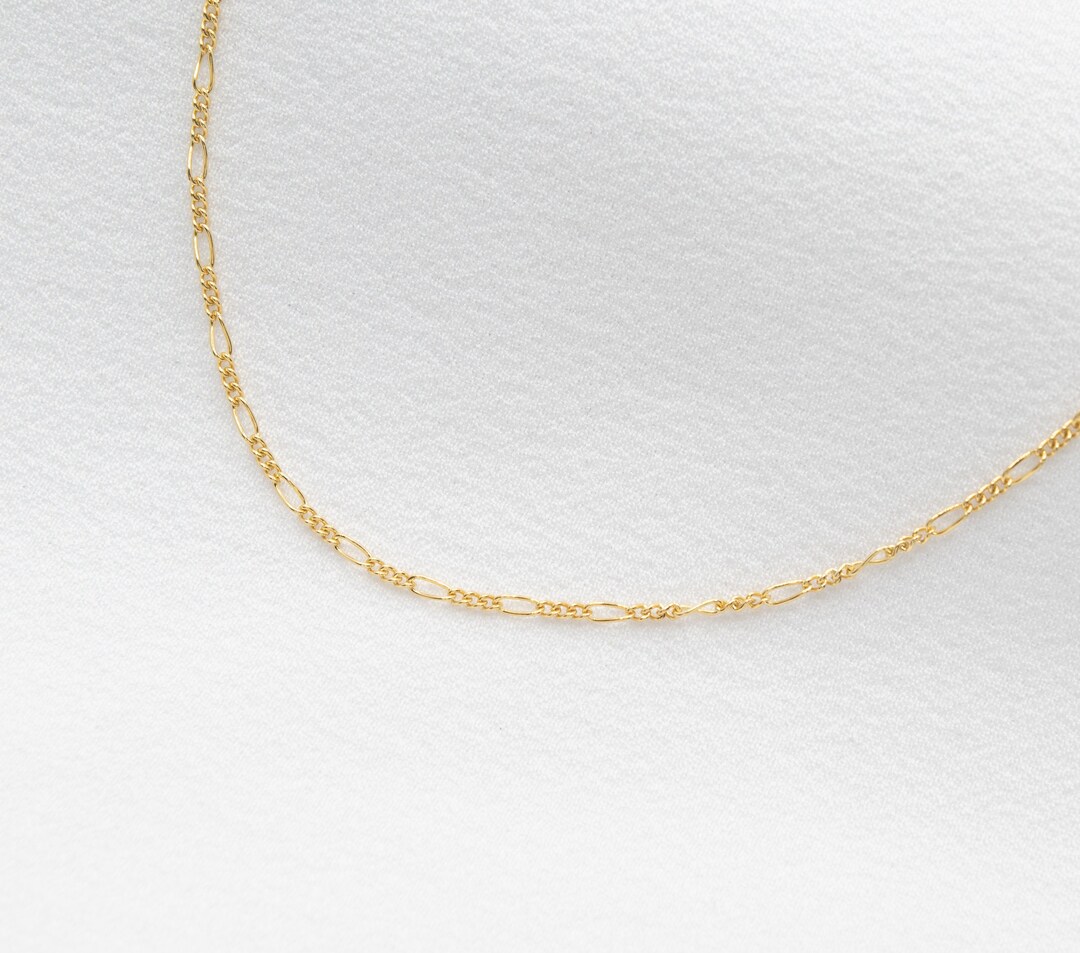 14K Gold Filled Figaro Chain Necklace, Figaro Link Necklace - Etsy