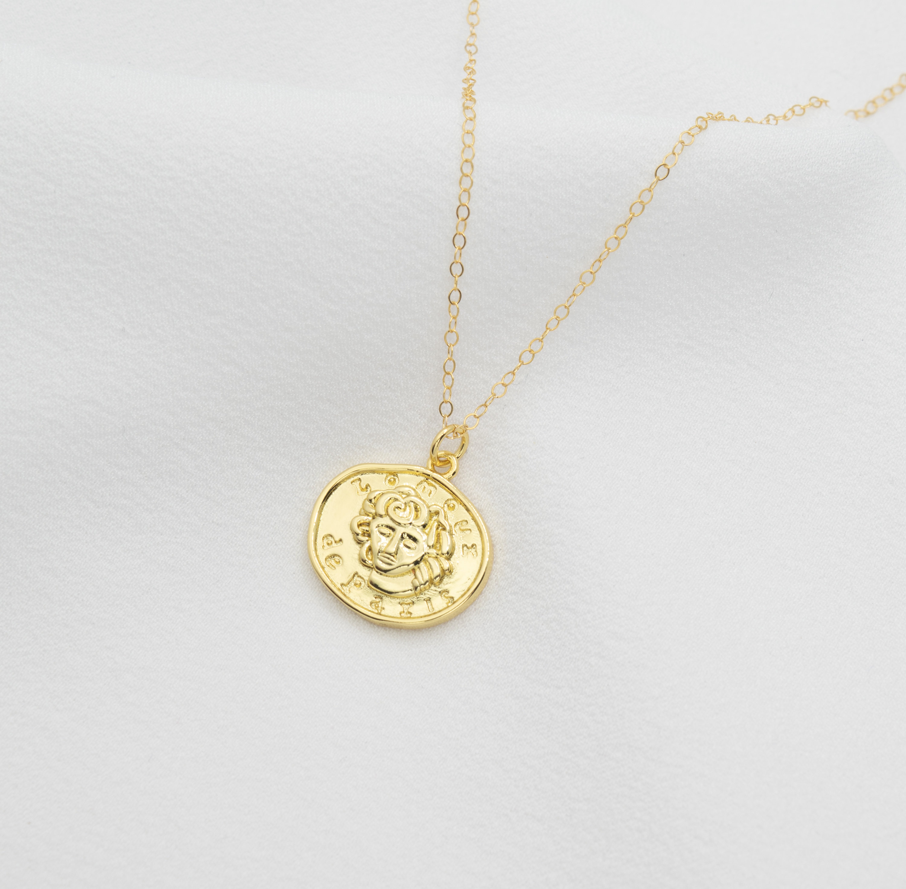 Gold Medusa Necklace Greek Mythology Medusa Coin Necklace - Etsy