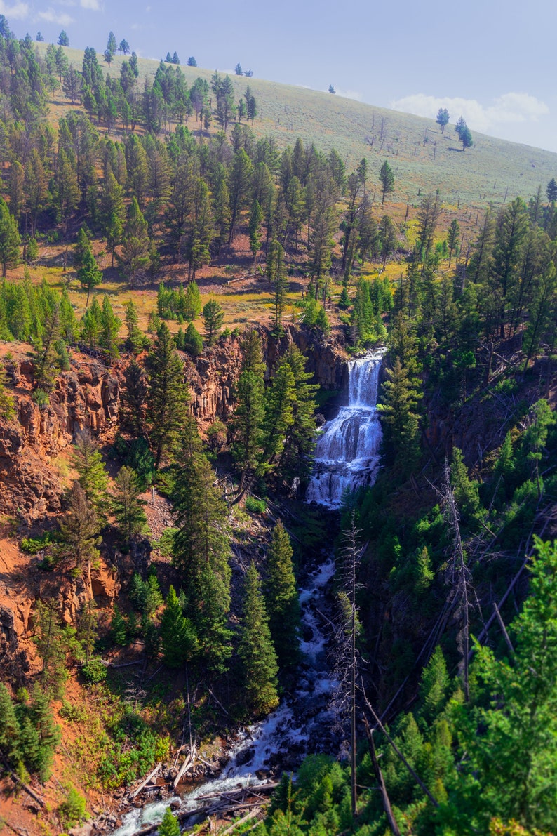 Beautiful Yellowstone Waterfall - Digital Download Photography ...