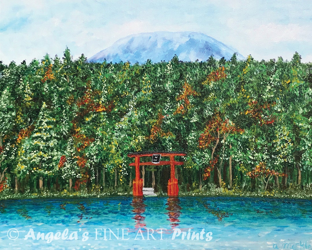 Lake Ashi Painting Print - Etsy