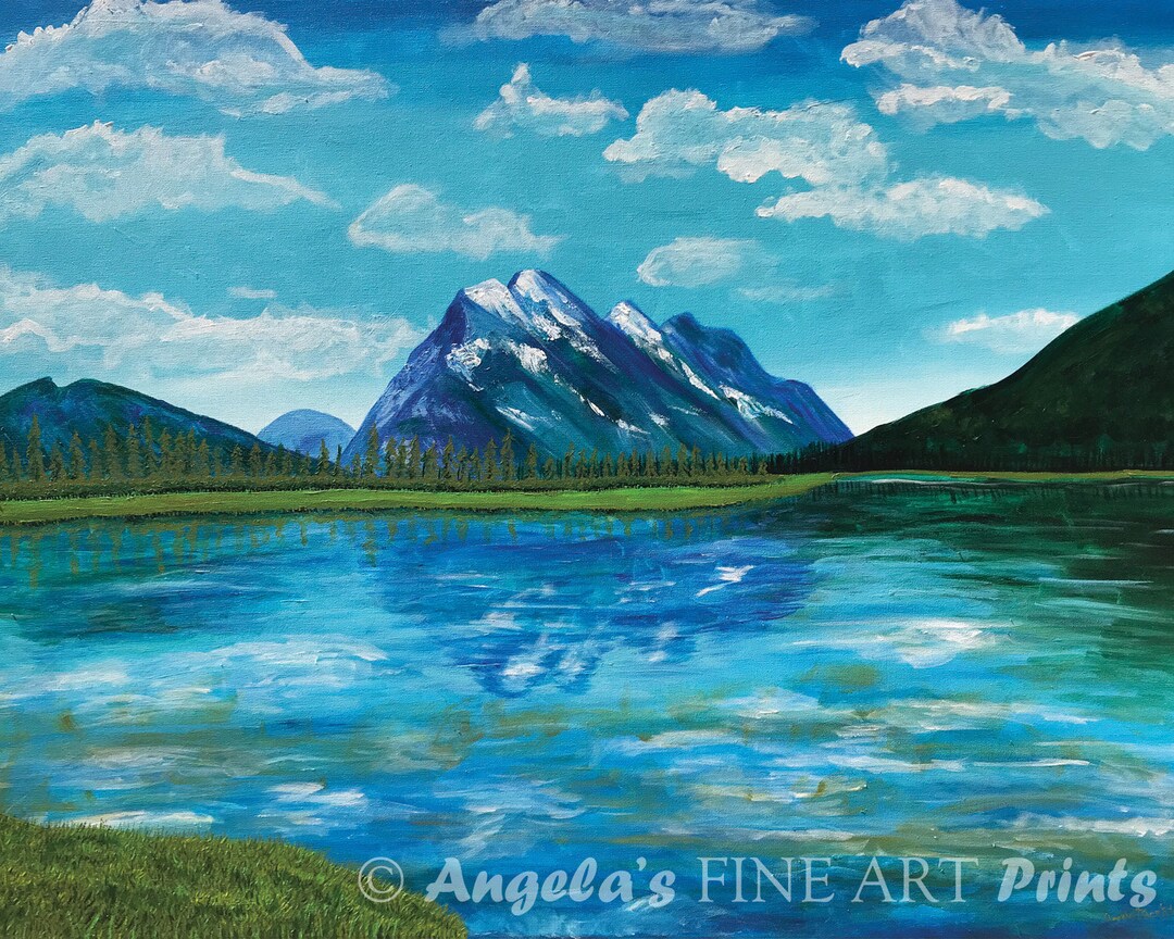 Mountain Painting Print - Mt. Rundle - Etsy