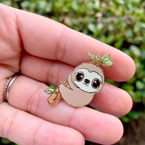 Book Enamel Pin SLOTH PIN Book Lovers Pin Reading - Etsy