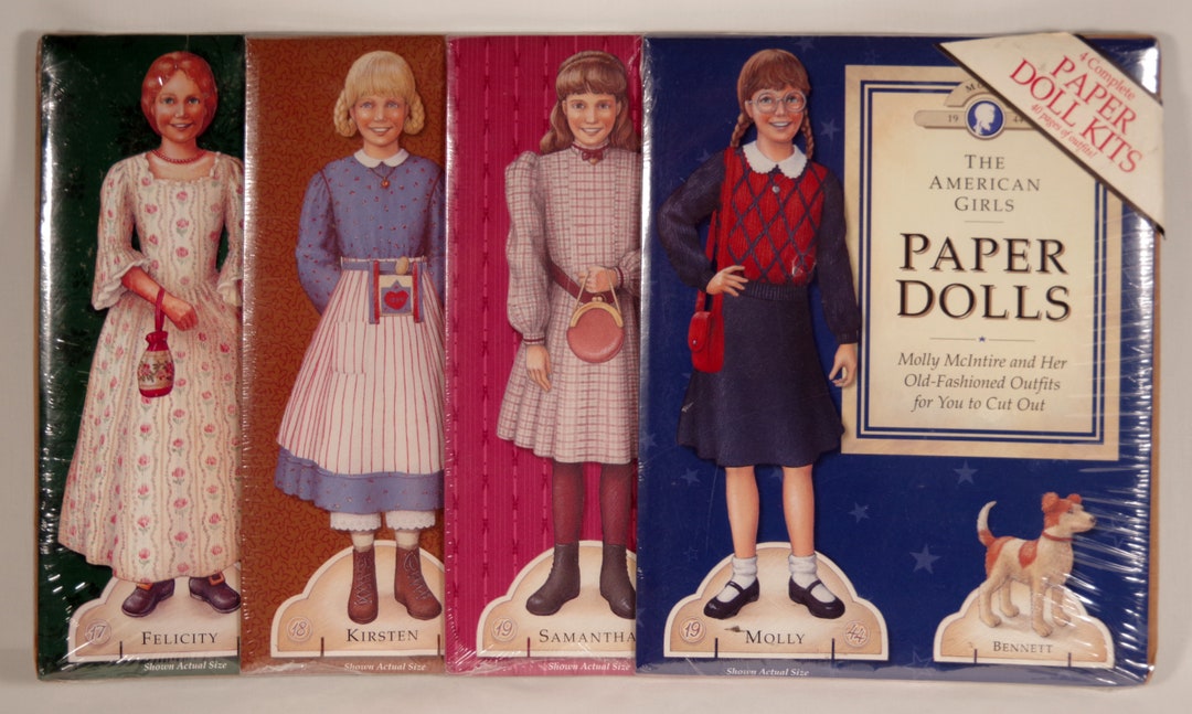 4 Sealed American Girl Paper Doll Kits: Felicity Kirsten - Etsy